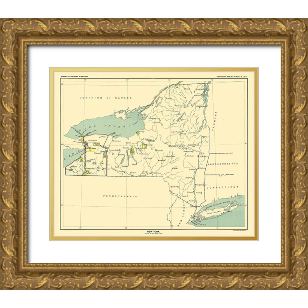 Hoen 31x26 Gold Ornate Wood Framed with Double Matting Museum Art Print ...