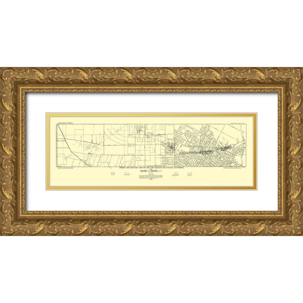 Hoen 32x13 Gold Ornate Wood Framed with Double Matting Museum Art Print ...