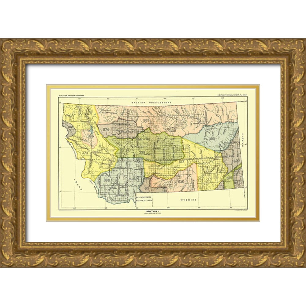 Hoen 32x21 Gold Ornate Wood Framed with Double Matting Museum Art Print ...