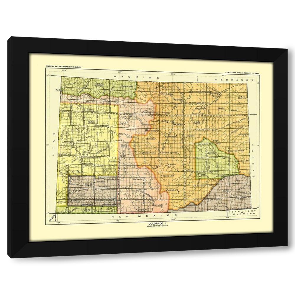 Hoen 32x26 Black Modern Wood Framed Wall Art Titled - Colorado - Denver ...
