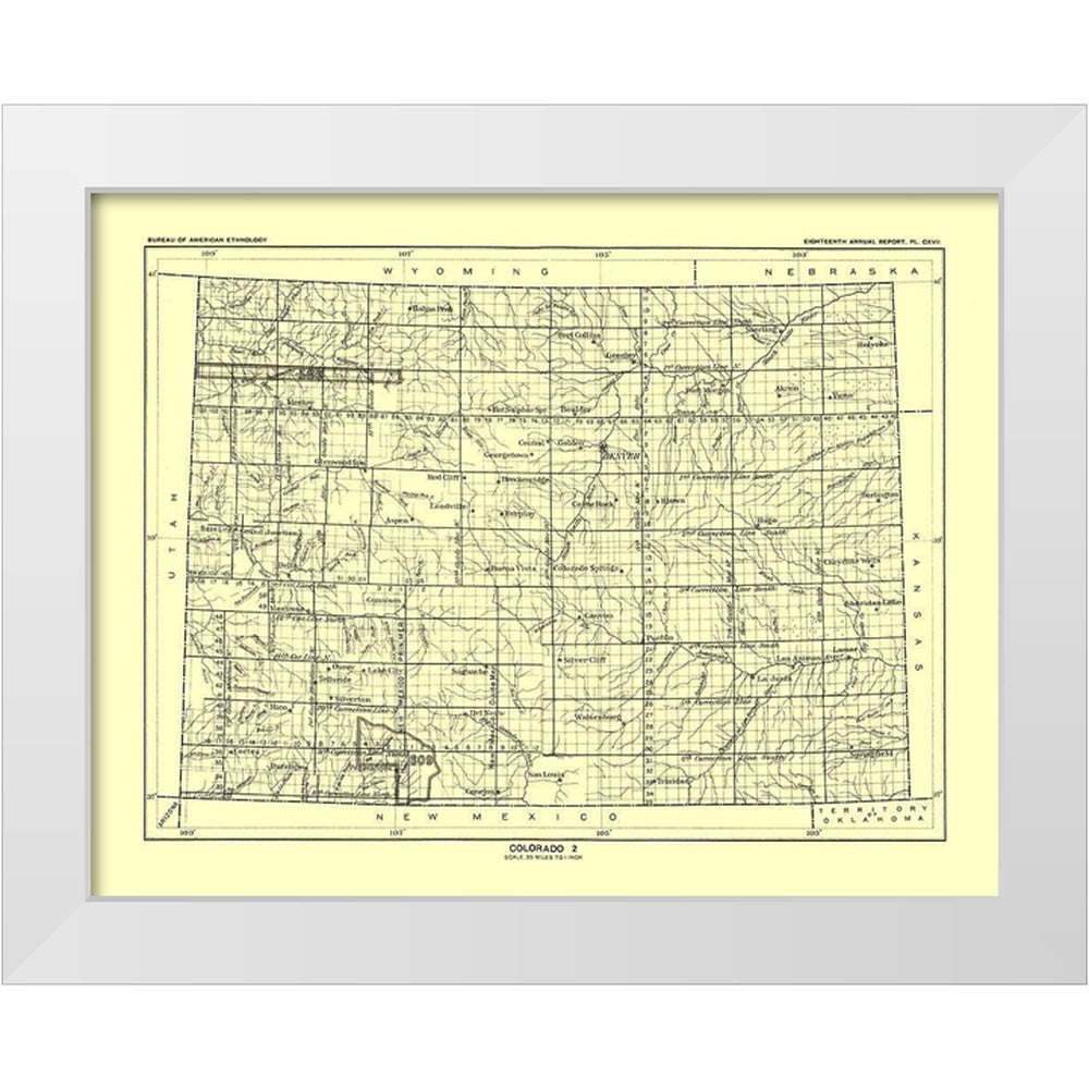 Hoen 32x26 White Modern Wood Framed Museum Art Print Titled - Colorado ...