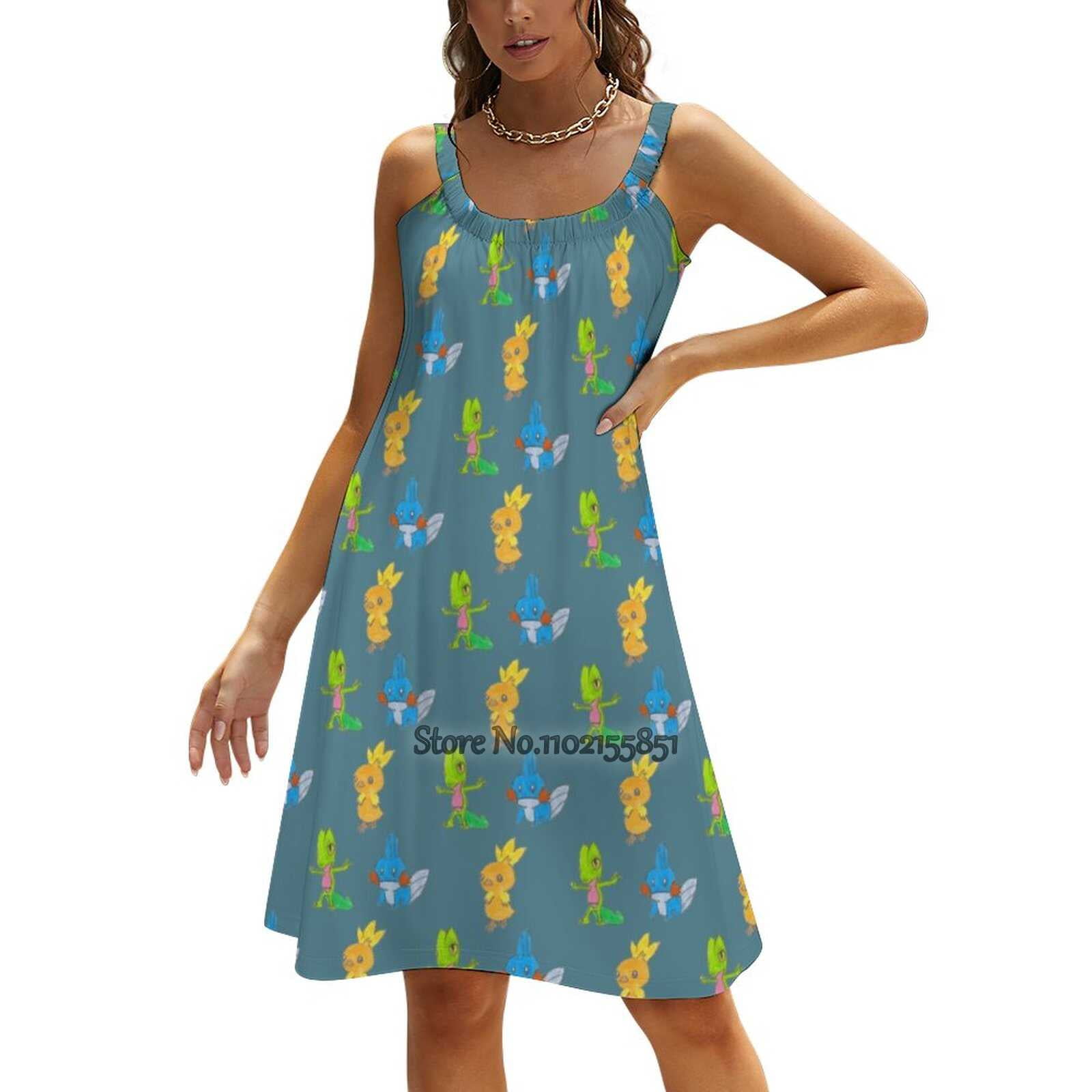 Hoenn Starters Back Lacing Backless Dress Square Neck Dress Sweetheart ...