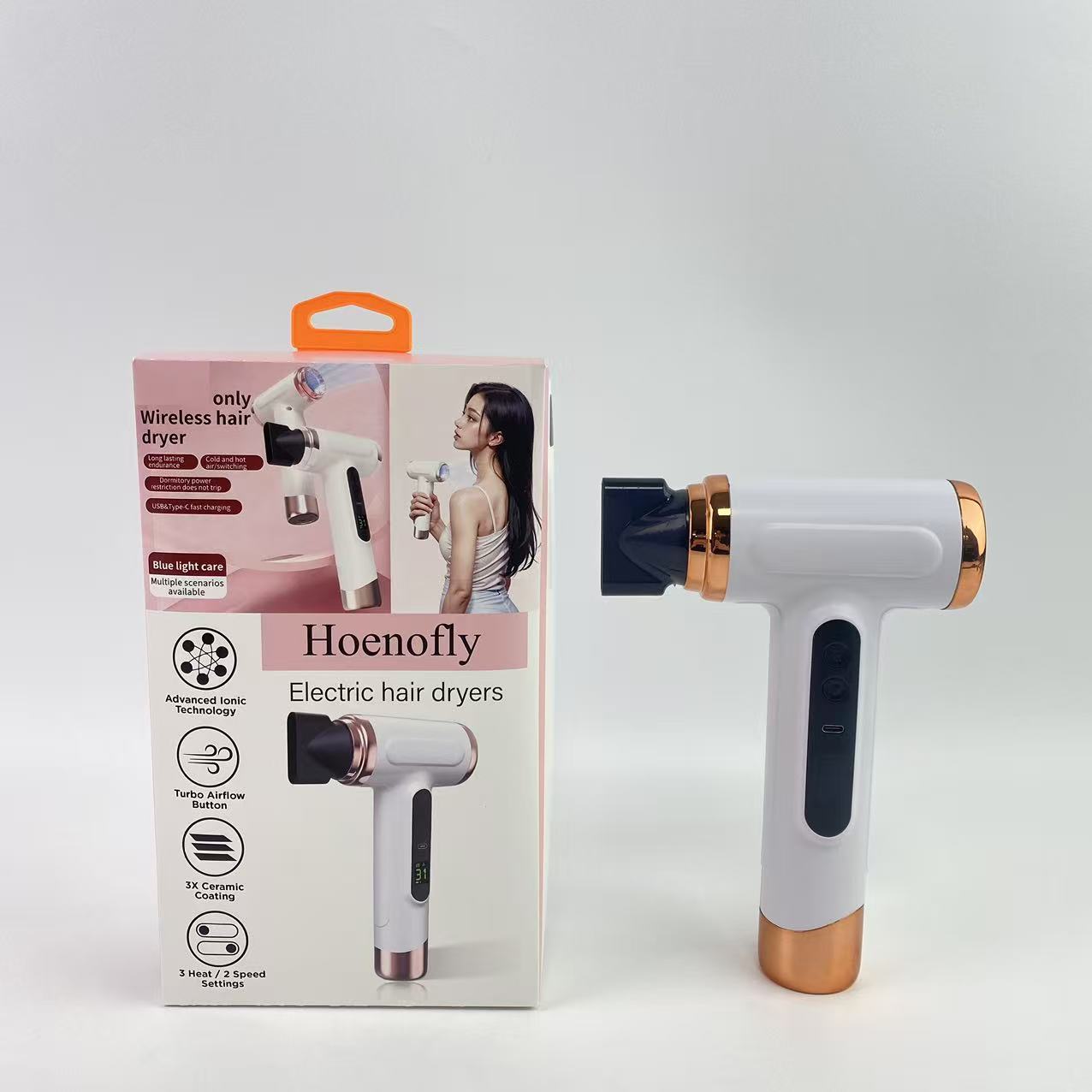 Hoenofly Electric hair dryers,Cordless Hair Dryer,15000mAh Rechargeable ...