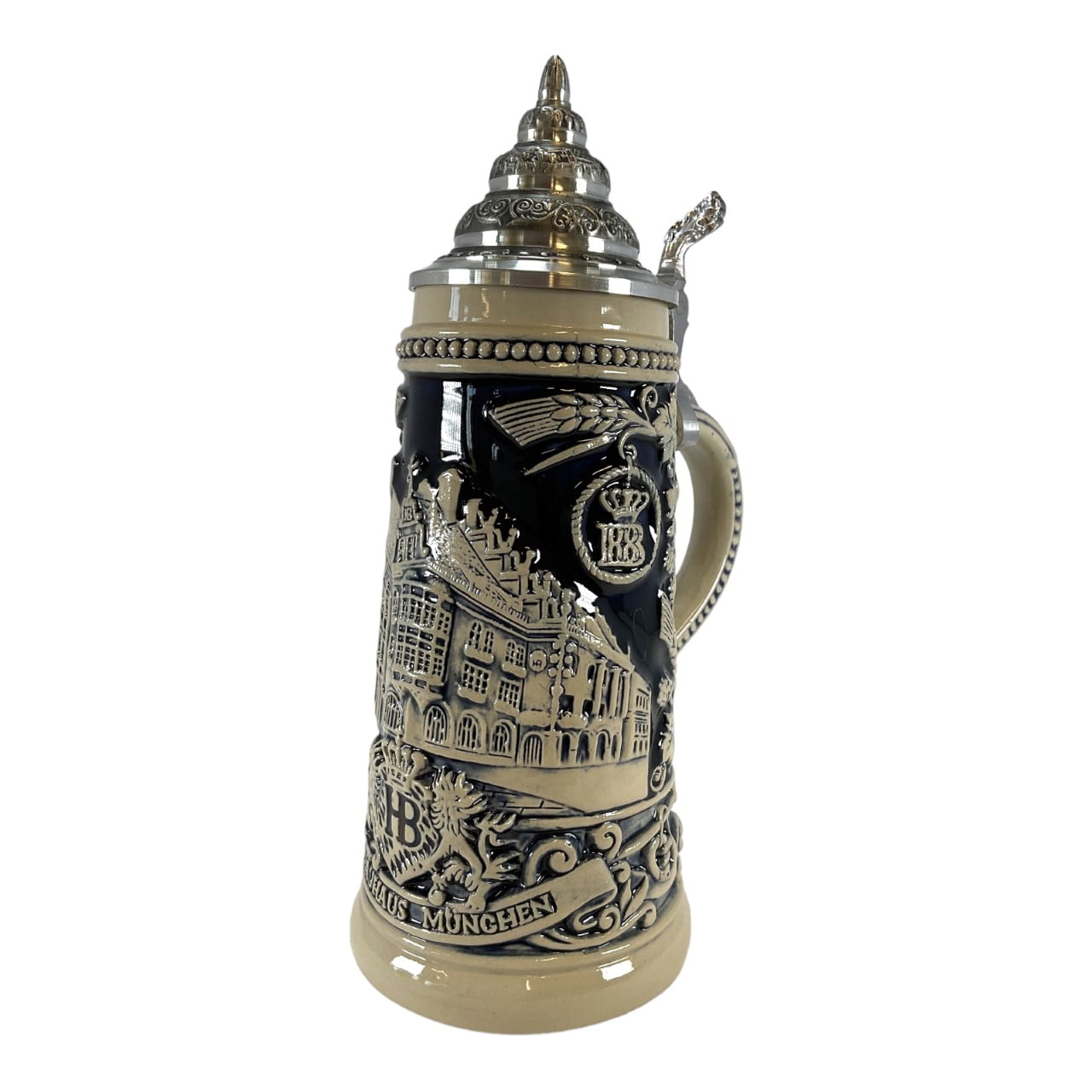 Hofbrauhaus German Beer Stein LE Blue Relief .25L Munich Germany Beer ...