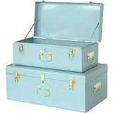 HofferRuffer Decorative Metal Box, Set of 2 Storage Organizer with Lock ...