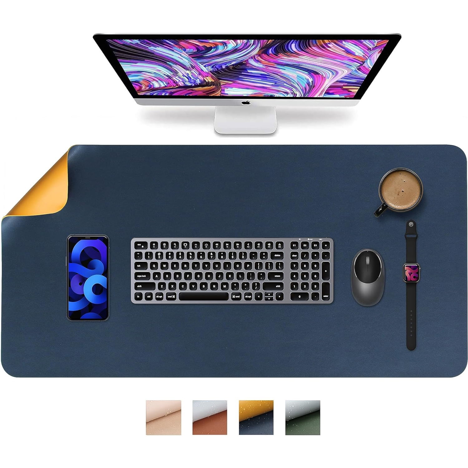 HofferRuffer Desk Pad, 31.5" x 15.8" Desktop Waterproof Protector Mat ...