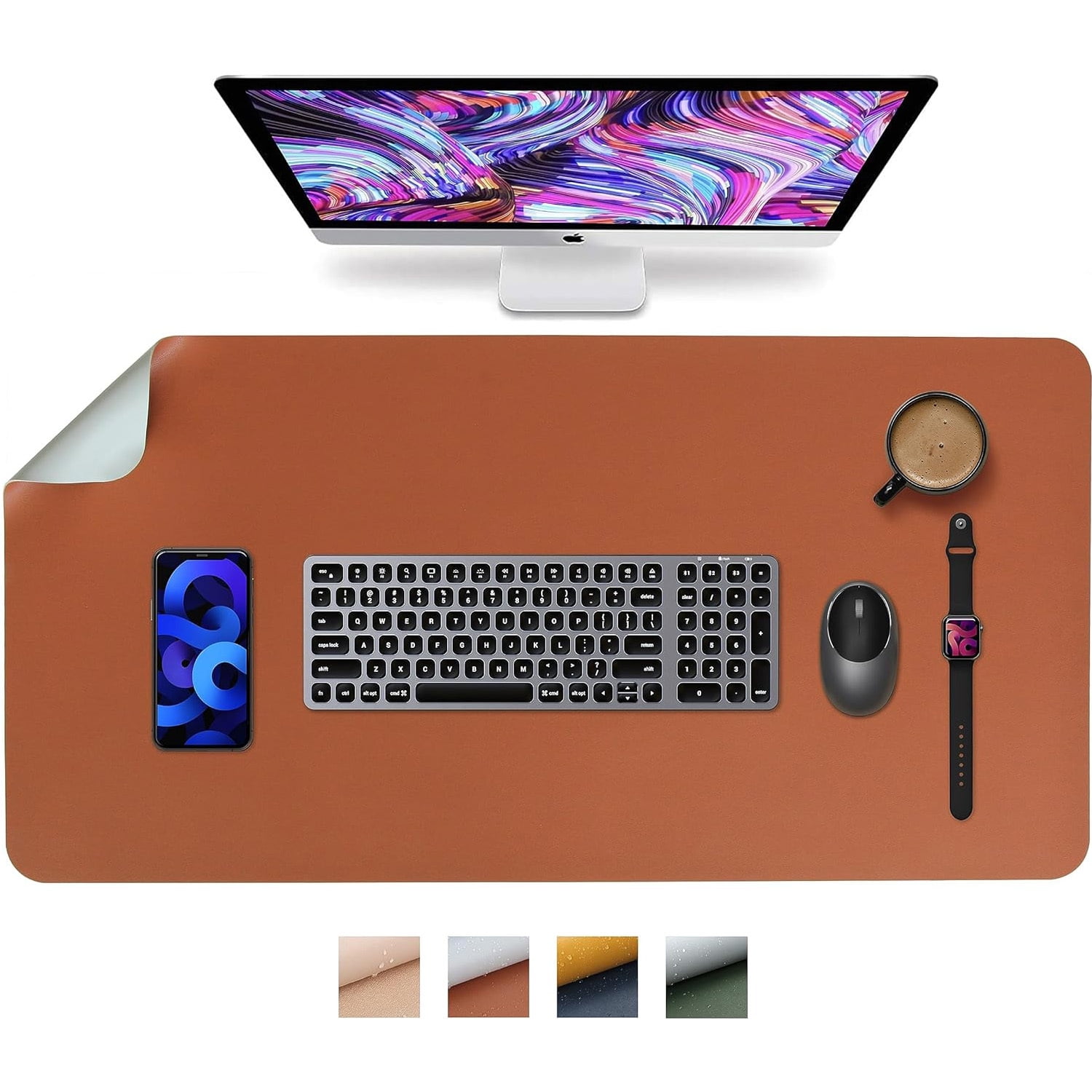 HofferRuffer Desk Pad, 31.5" x 15.8" Desktop Waterproof Protector Mat ...