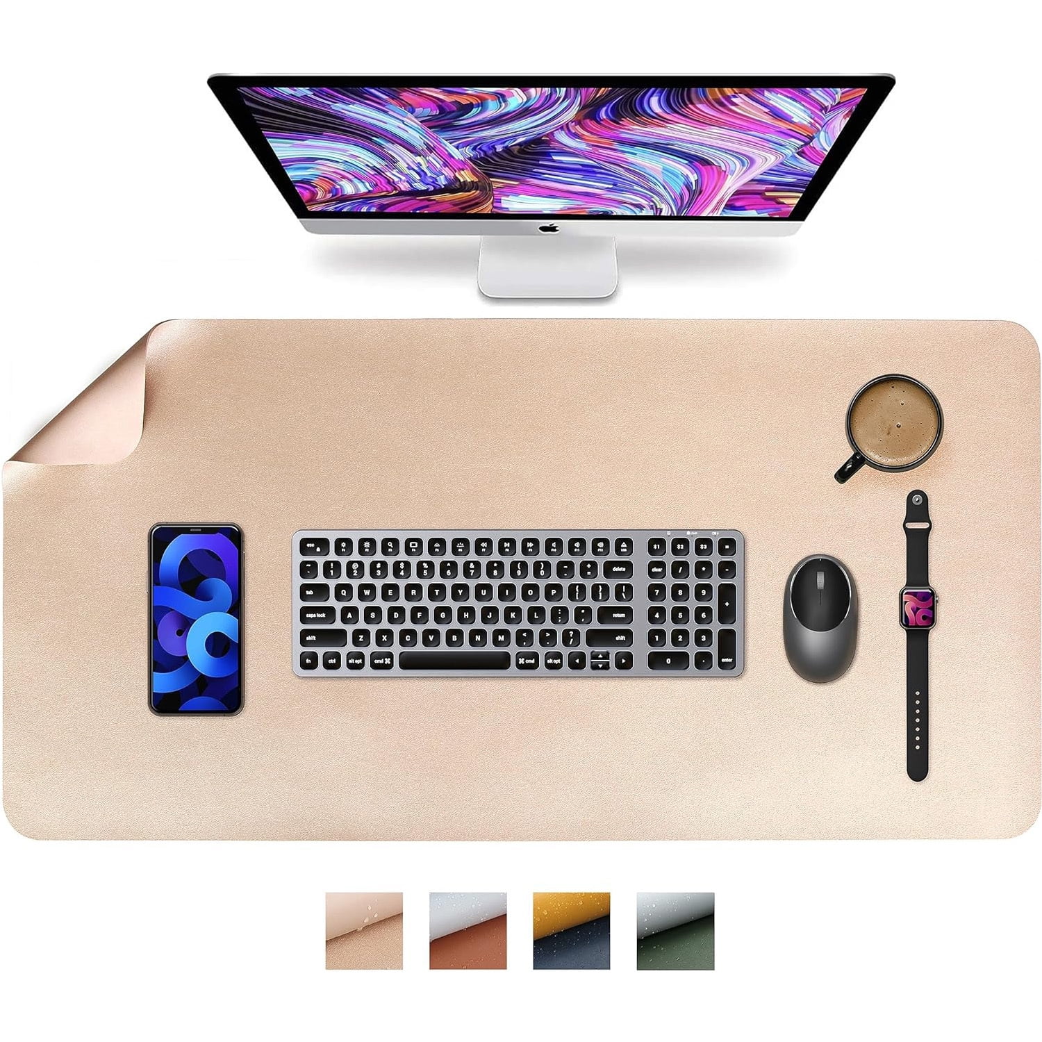 HofferRuffer Desk Pad, 31.5" x 15.8" Desktop Waterproof Protector Mat ...