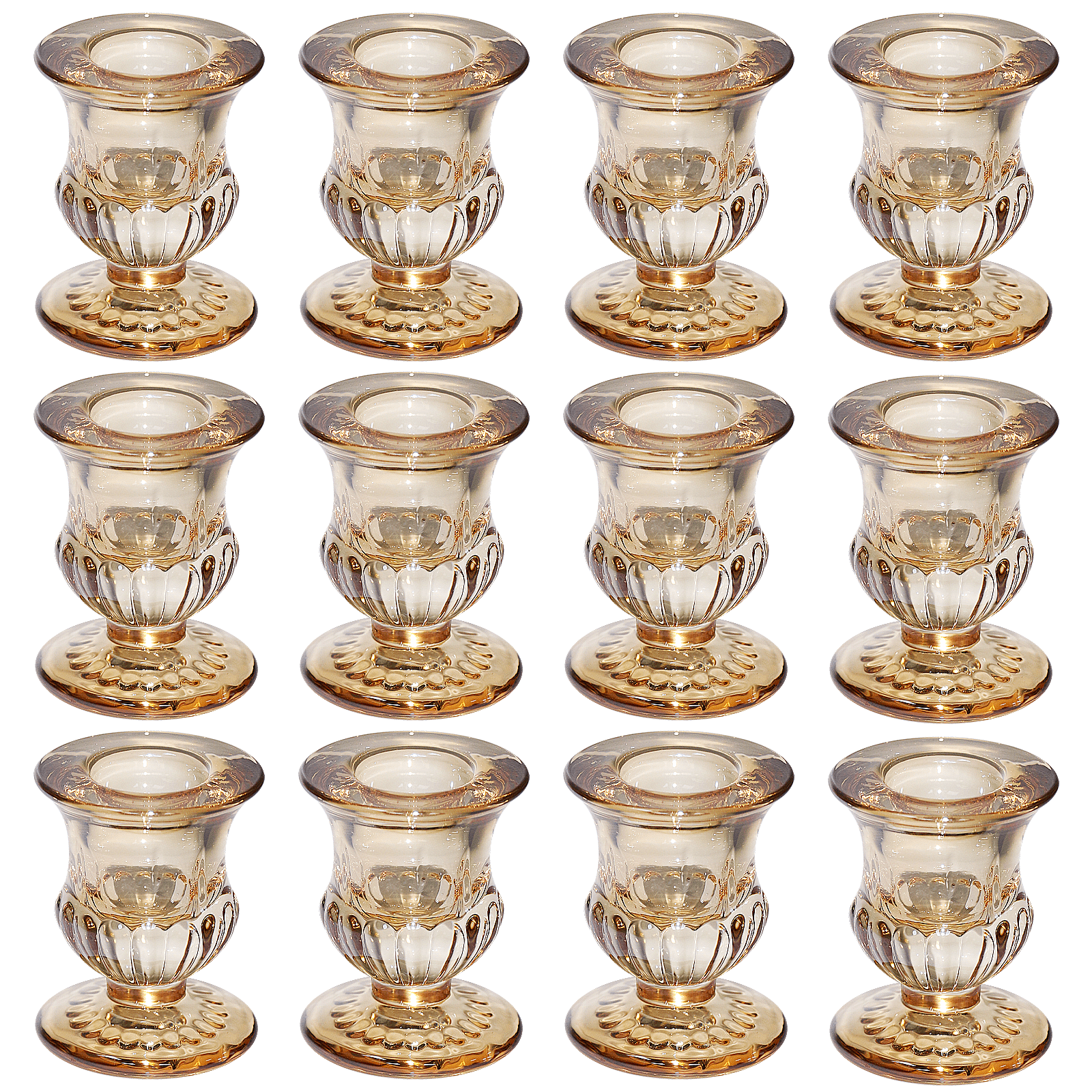 HofferRuffer Taper Glass Candle holder, Set of 12 for Table Centerpiece ...