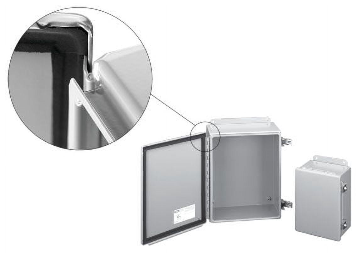 Hoffman A1614CHFTC, 14"" x 6.75"" x 16"", Continuous Hinge Junction Box ...