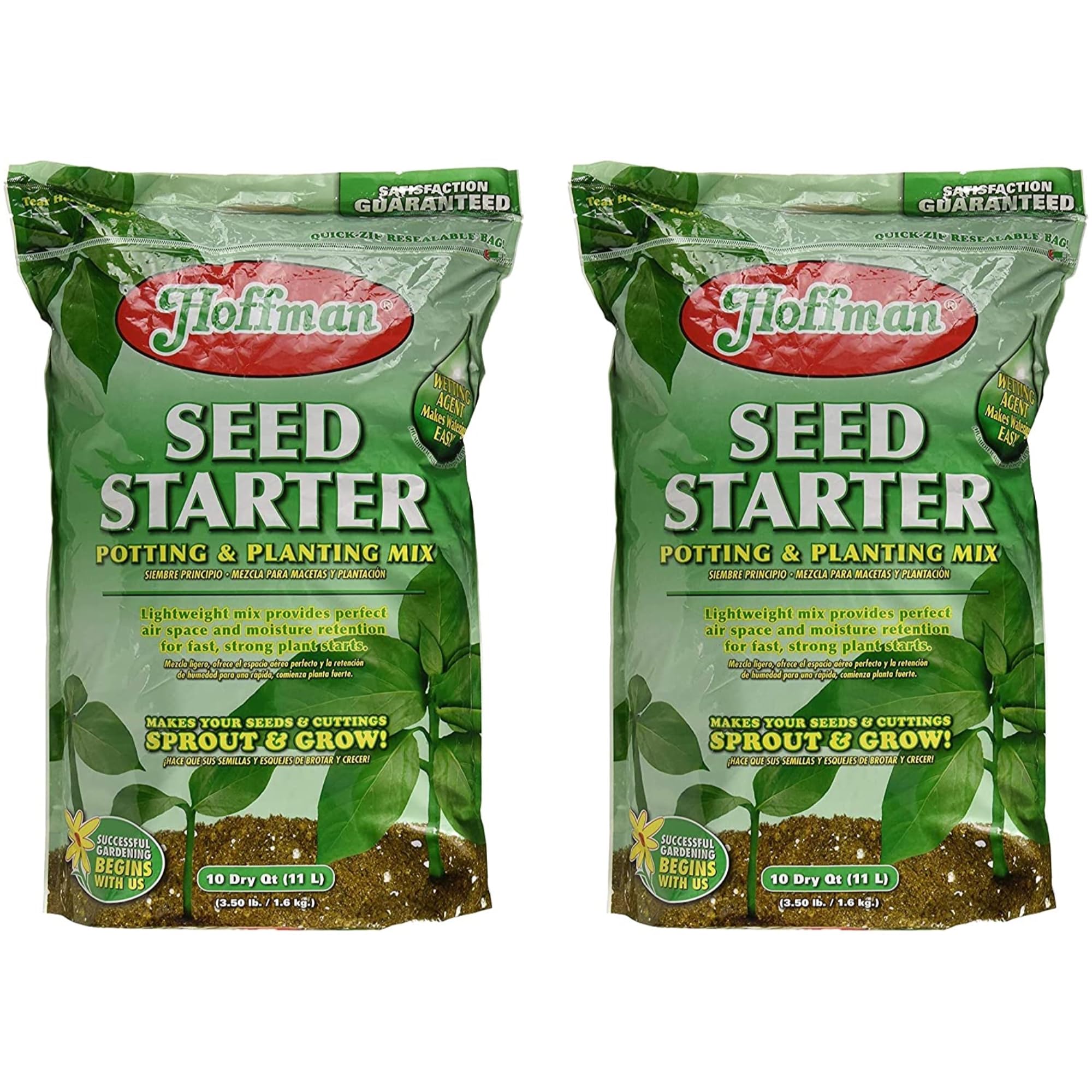 Hoffman Seed Starter Potting & Planting Mix with Wetting Agent for Moisture Retention, 10qt Bag ...