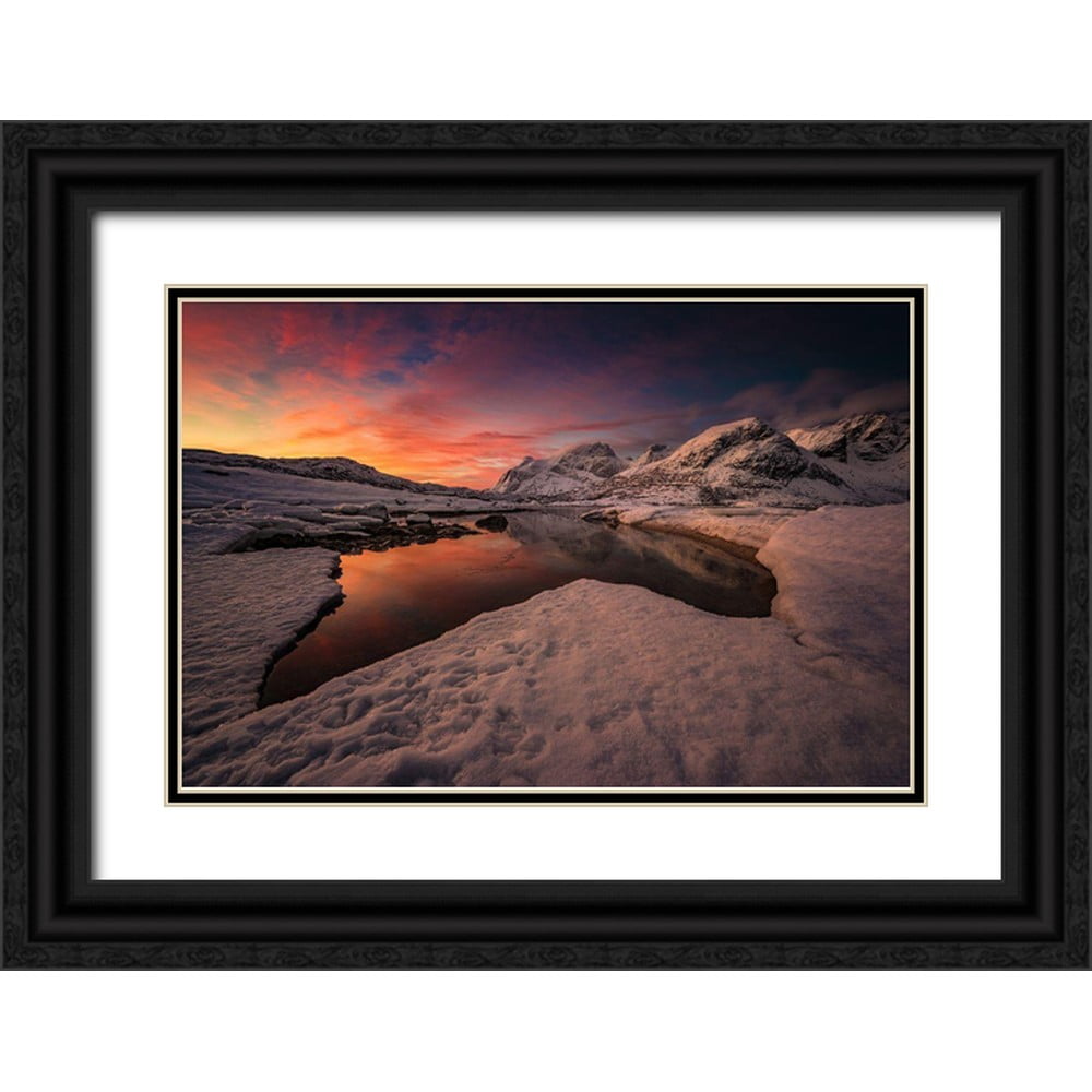 Hoffmann, Raymond 14x11 Black Ornate Wood Framed with Double Matting Museum Art Print Titled ...