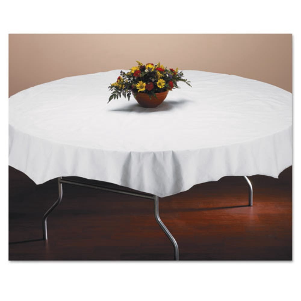 Hoffmaster 210101 82 in. Diameter Tissue/Poly Tablecovers - White (25 ...