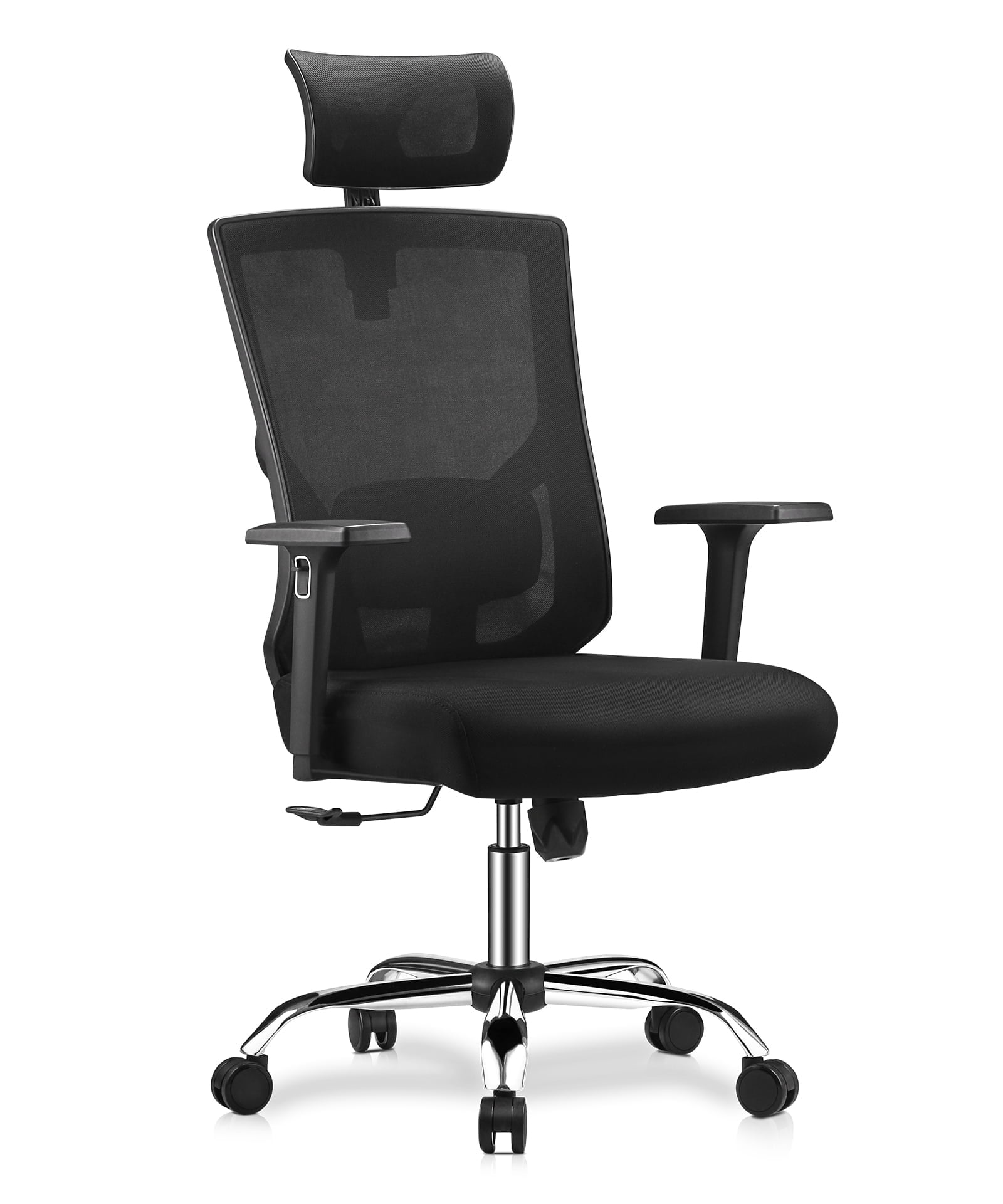 Hoffree Armless Office Desk Chair No Wheels,Fabric Padded Modern Swivel ...