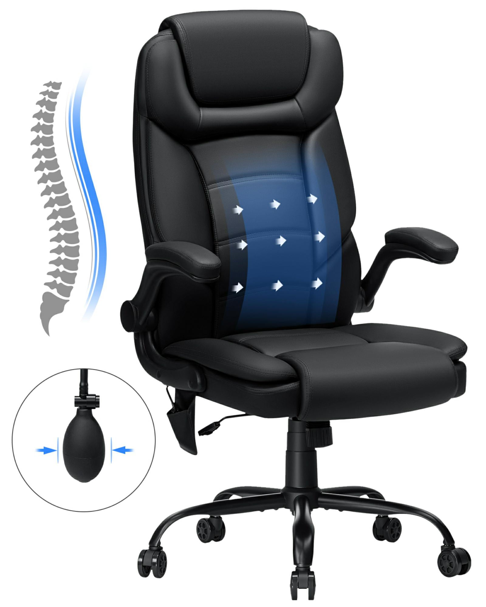 Hoffree Ergonomic Office Chair with Adjustable Lumbar Support High Back ...