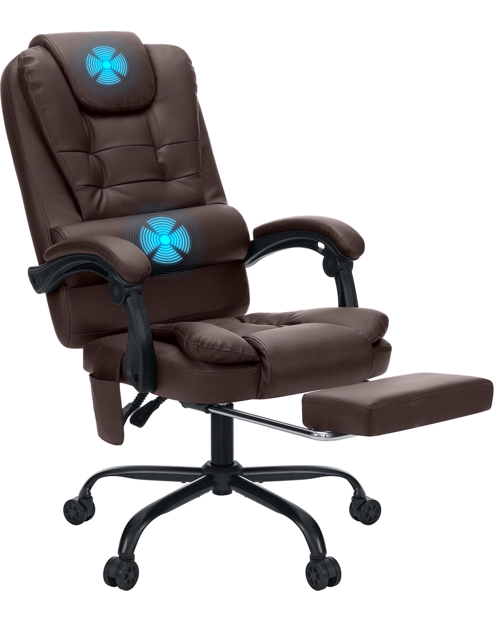 Hoffree Executive Office Chair Massage and Footrest Ergonomic Computer ...