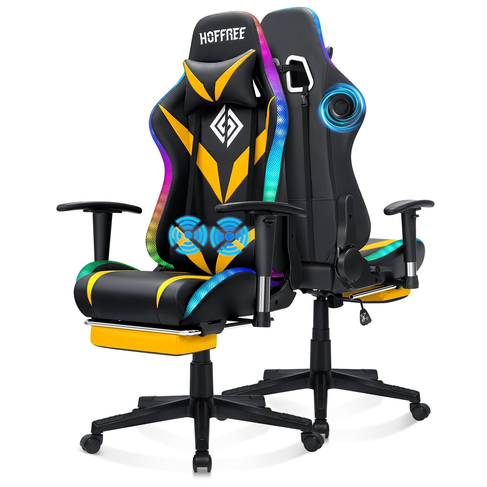Hoffree Massage Gaming Chair Racing Office Computer Game Chair ...
