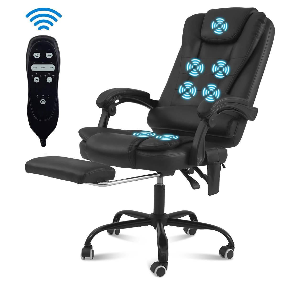 Hoffree Massage Office Chair Ergonomic Computer Desk Chair Big and Tall ...