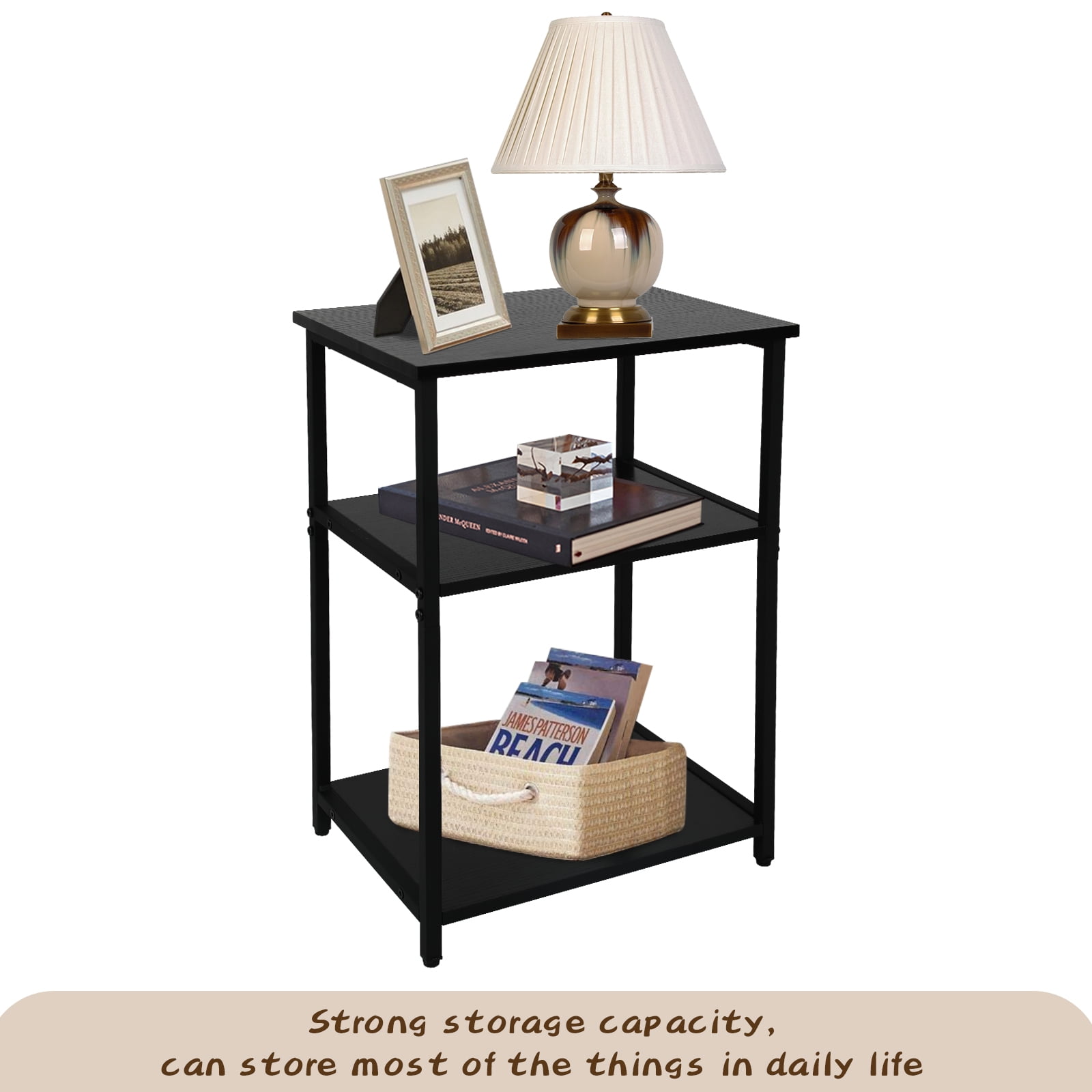 Hofitlead 3-Tier End Tables,Side Table with Storage Shelf for Living ...