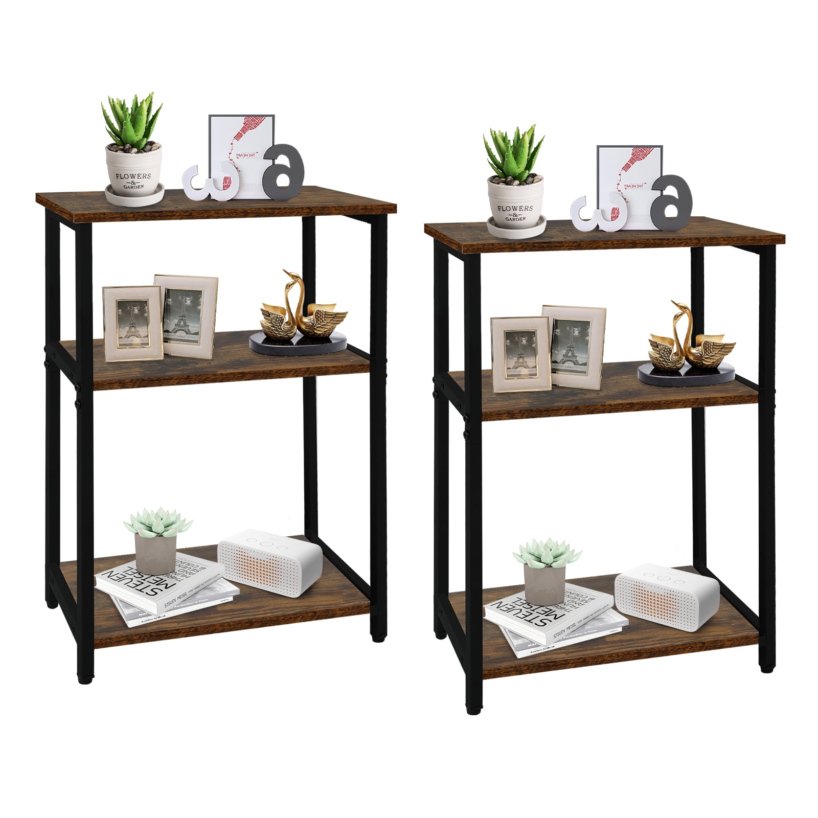 Hofitlead 3-Tier End Tables,Side Table with Storage Shelf for Living ...