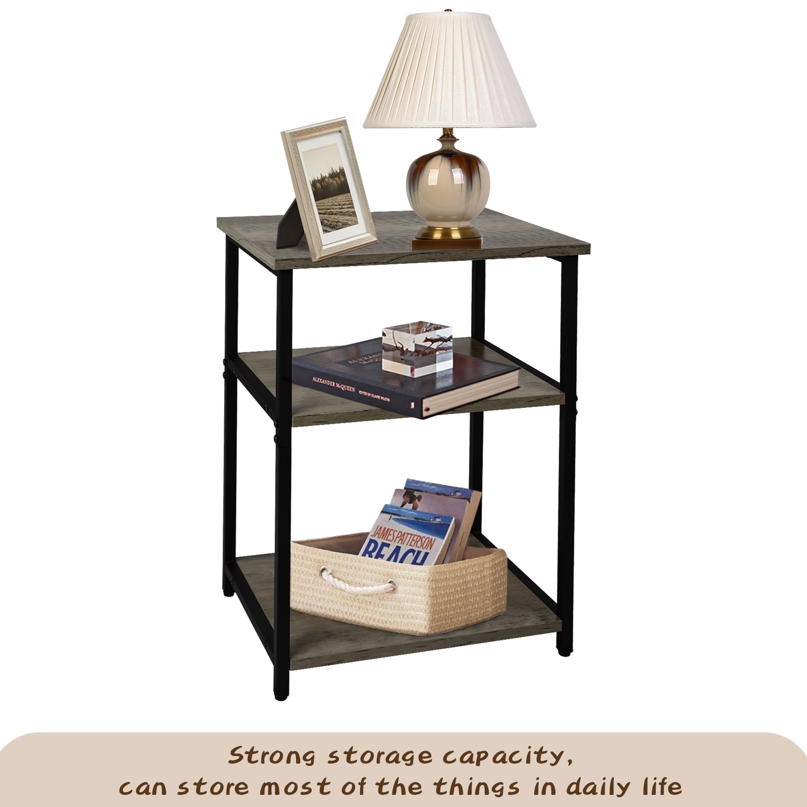 Hofitlead 3-Tier End Tables,Side Table with Storage Shelf for Living ...