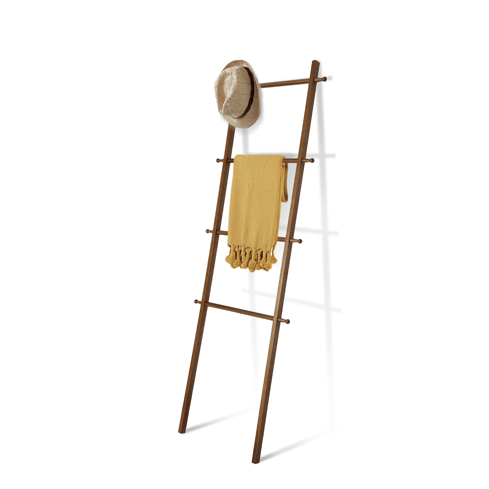 Hofitlead 4-Layer Modern Blanket Ladder Shelf,Wooden Wall Leaning ...