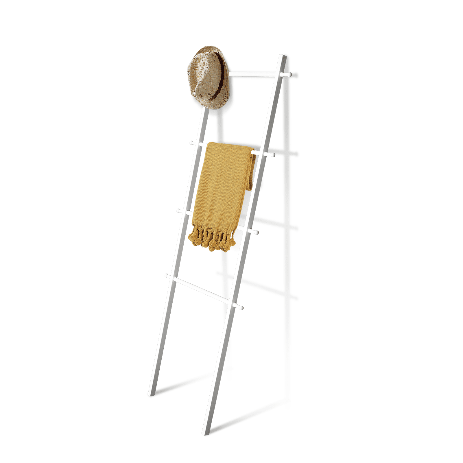 Hofitlead 4-Layer Modern Blanket Ladder Shelf,Wooden Wall Leaning ...