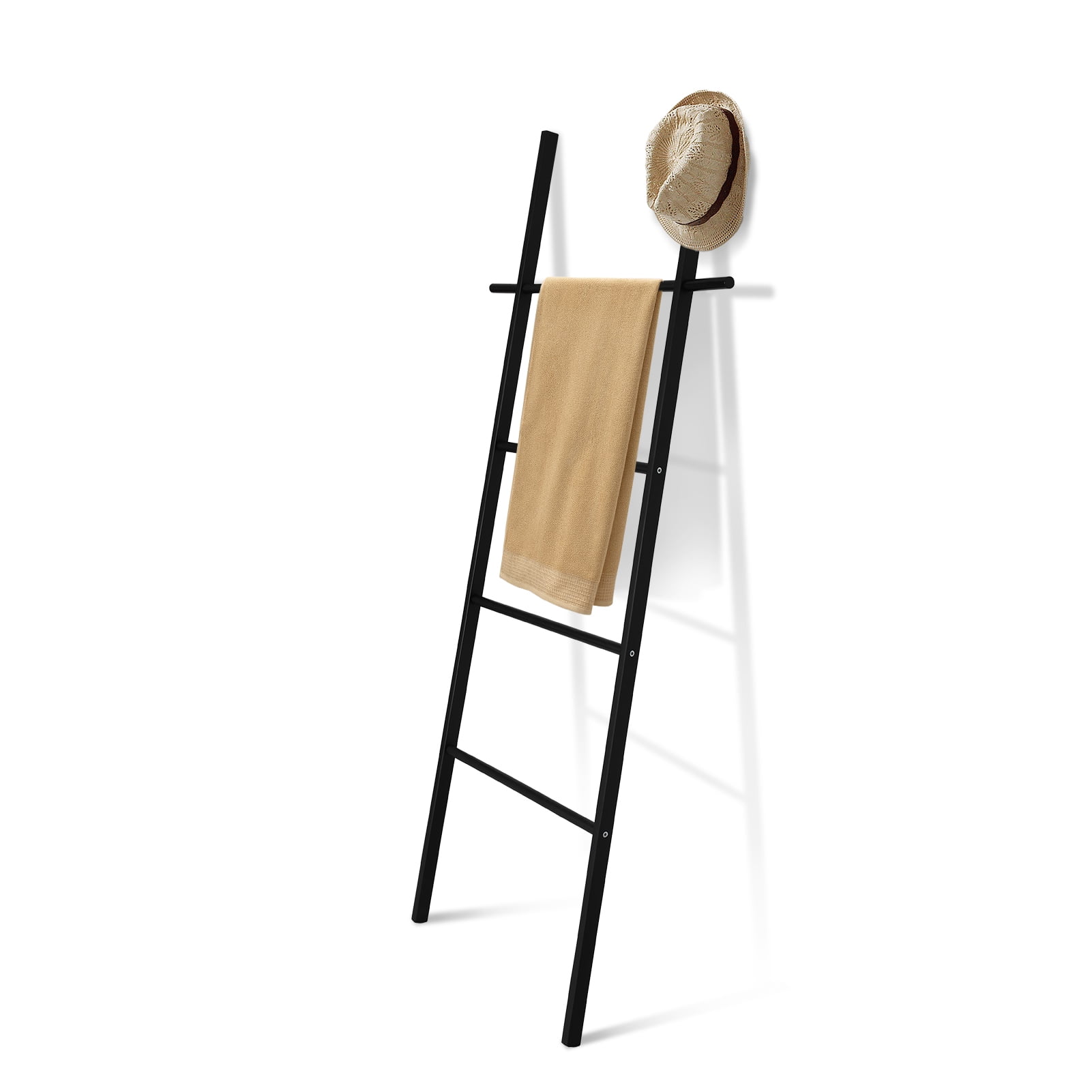Hofitlead 4-Layer Wide Style Modern Blanket Ladder Shelf,Wooden Wall ...