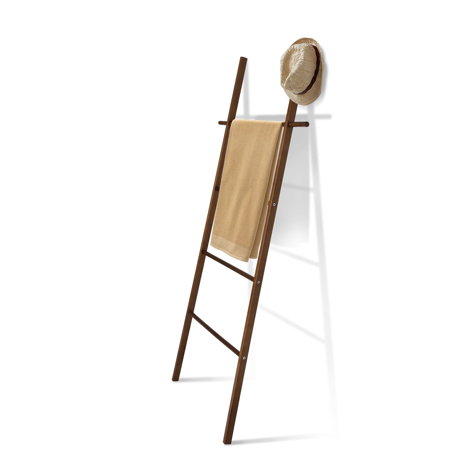 Hofitlead 4-Layer Wide Style Modern Blanket Ladder Shelf,Wooden Wall ...