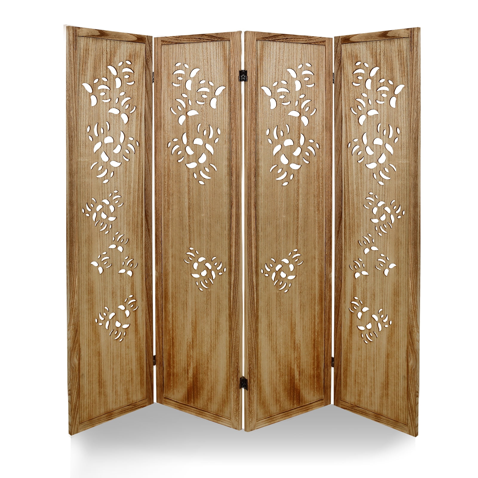 Hofitlead 4 Panel Carved Room Divider 5.6FT Room Divider and Folding ...