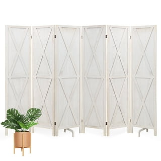 Hofitlead 4 Panel Room Divider with Shelves 5.6Ft Wooden Folding ...