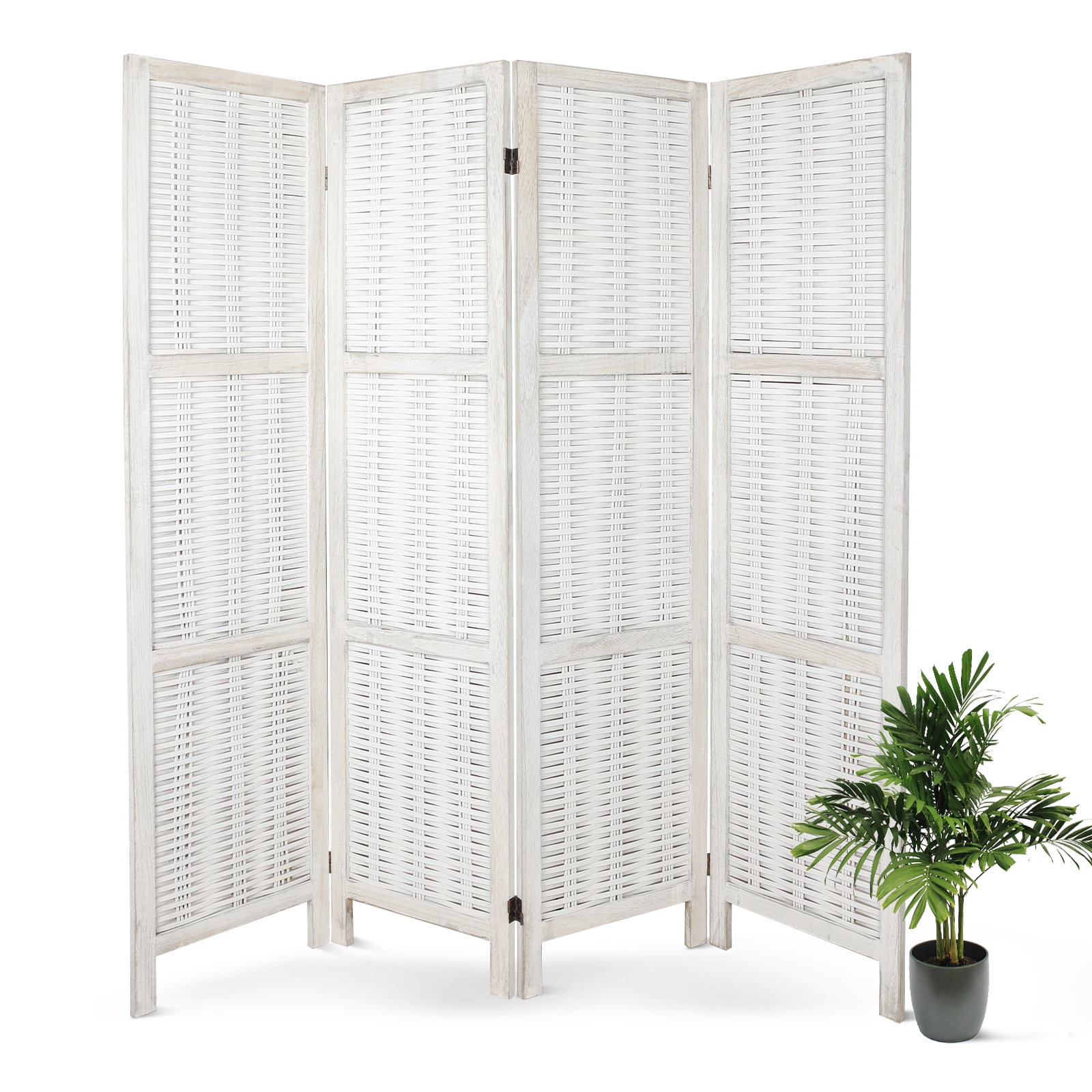 Hofitlead 4 Panel Room Divider, Bamboo Room Screen Freestanding ...