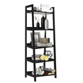 Hofitlead 5-Tier Ladder Shelf, Pine Wood Storage Stand ,Leaning ...