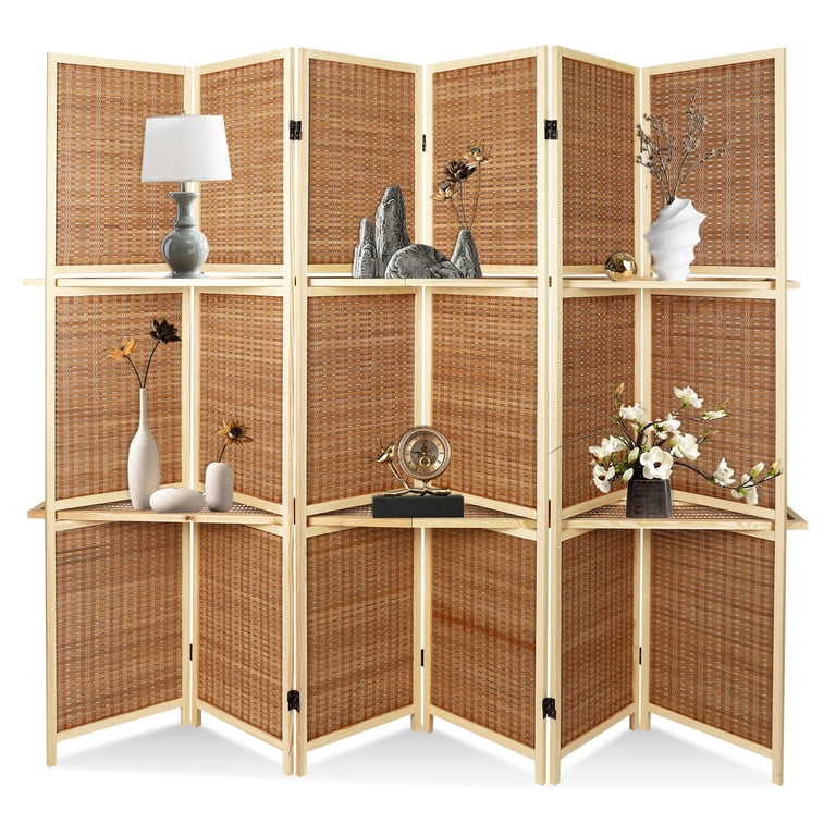 Bamboo Room Divider Shelves