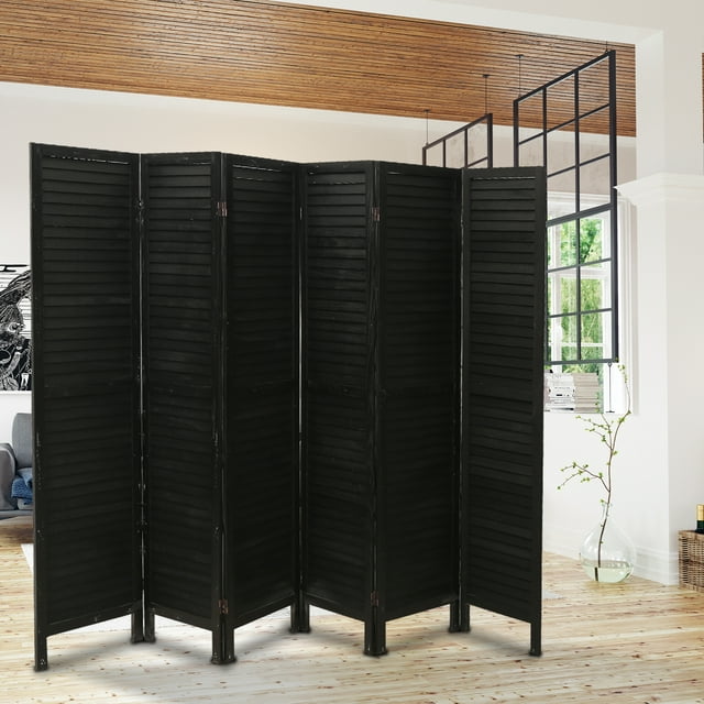 Hofitlead 6 Panel Louver-Design, Wooden Folding Screens Privacy ...