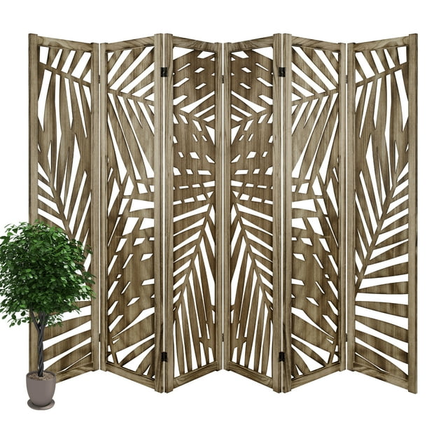 Hofitlead 6 Panel Wood Folding Room Divider,7.8 Ft Tall Wood Screen ...