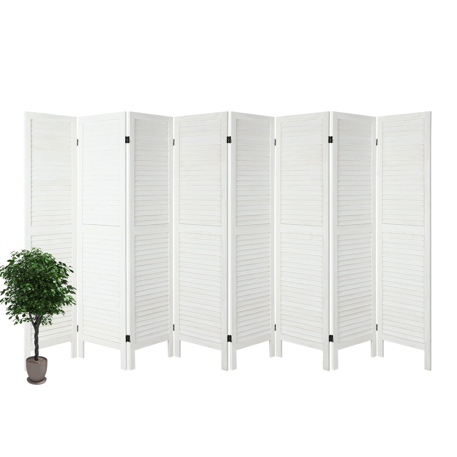 Hofitlead 8 Panel Room Divider,5.6FT Tall Freestanding Louver Wood ...