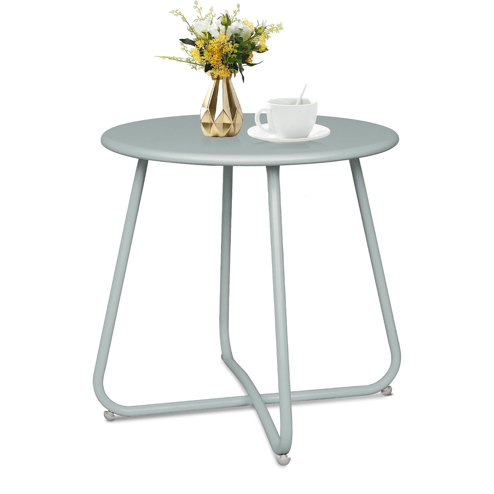 Hofitlead Waterproof Metal Outdoor Side Table, Small Round Patio End ...