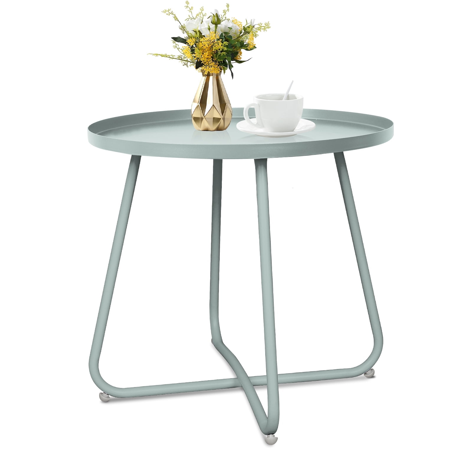 Hofitlead Outdoor Side Tables, Anti-Rust Metal End Table,Small Patio ...