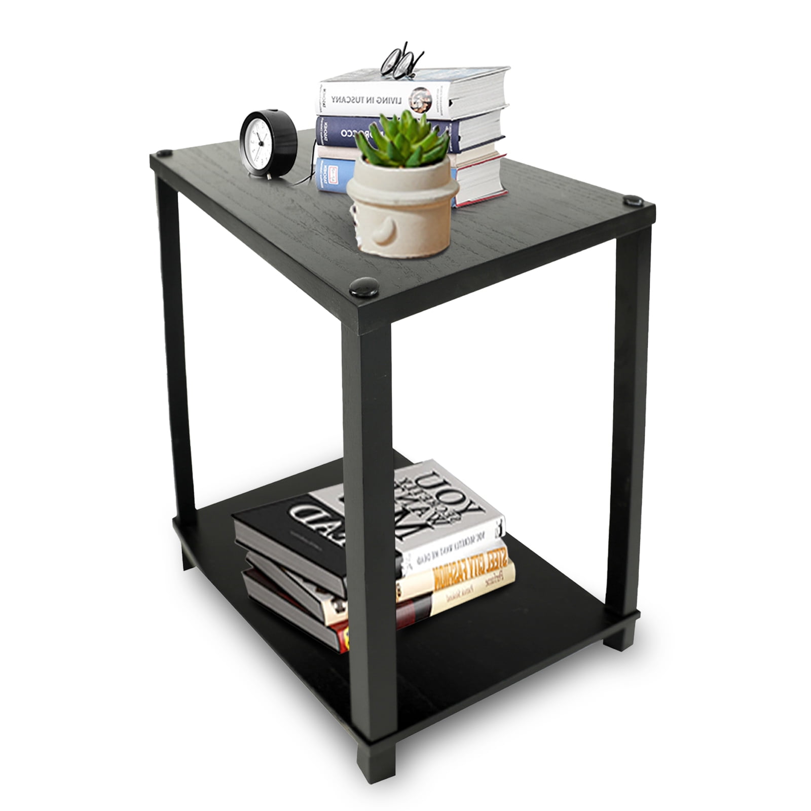 Hofitlead Modern End Table for Living Room, 2-Tier Storage Shelf, Small ...
