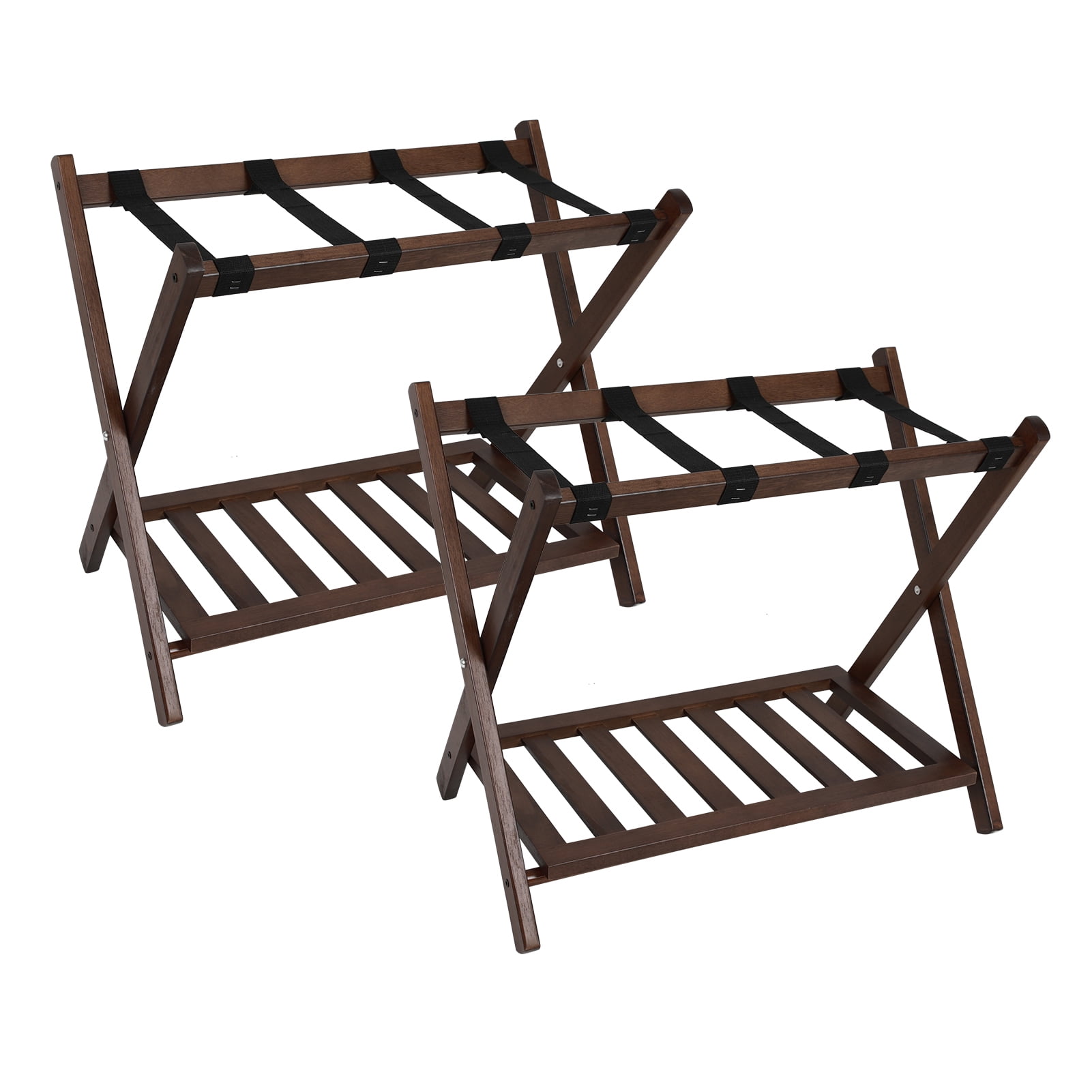 Hofitlead Wooden Luggage Rack, Folding Luggage Rack Suitcase Stand with ...