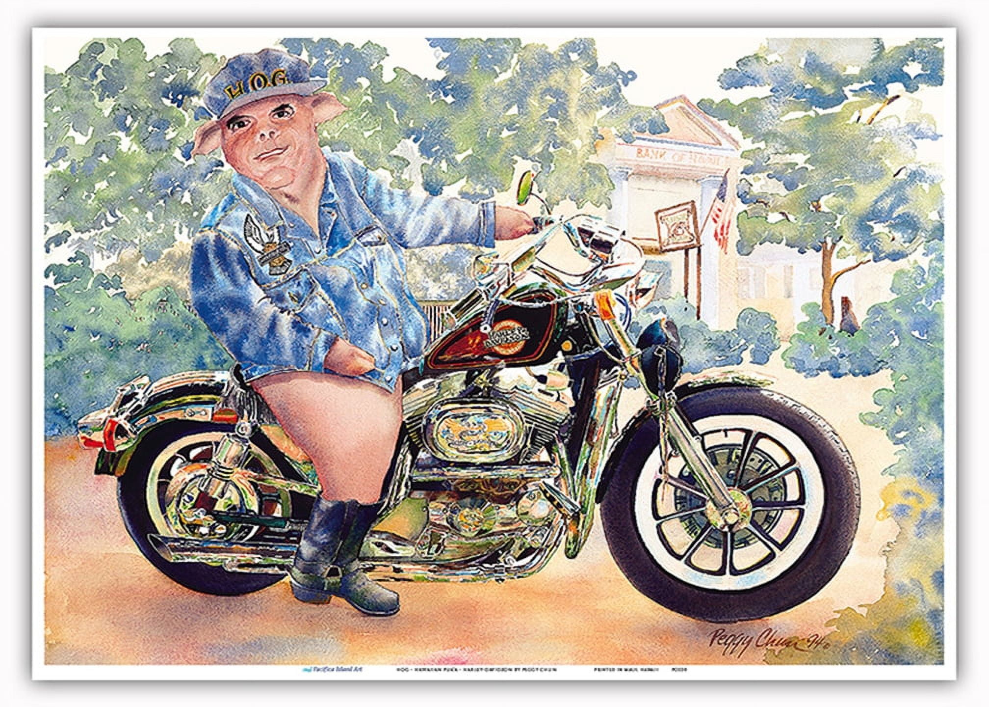 Hog - Hawaiian Pua’a Motorcycle Rider - From an Original Hawaii ...