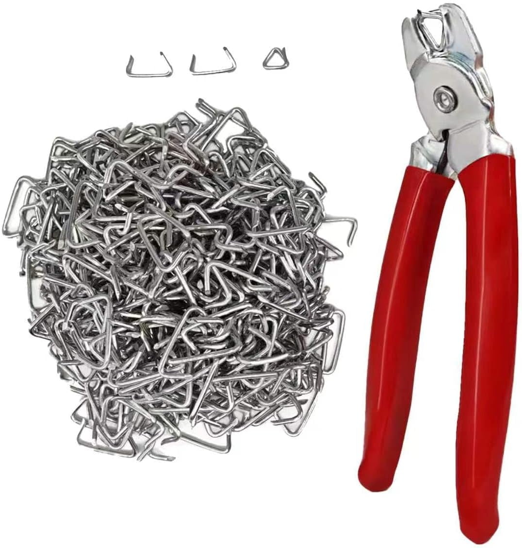 Hog Ring Pliers Angled & 500 Galvanized Hog Rings, Professional ...