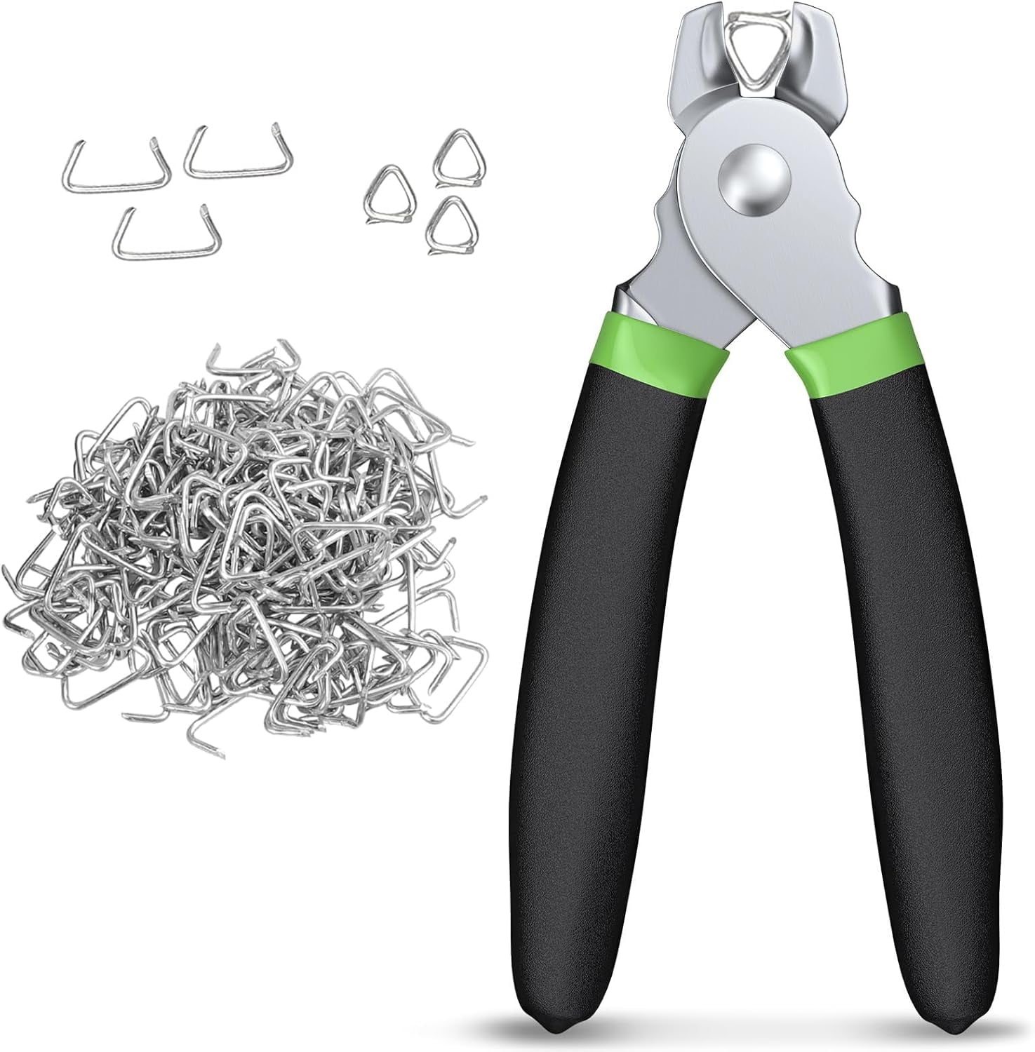 Hog Ring Pliers Kit with 300pcs 3/4inch Galvanized Steel Hog Rings ...