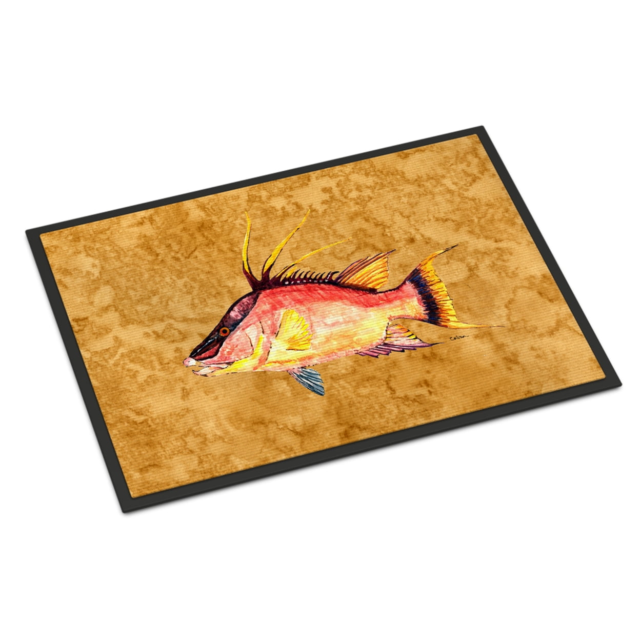 Hog Snapper on Gold Doormat 24x36 - Walmart.com