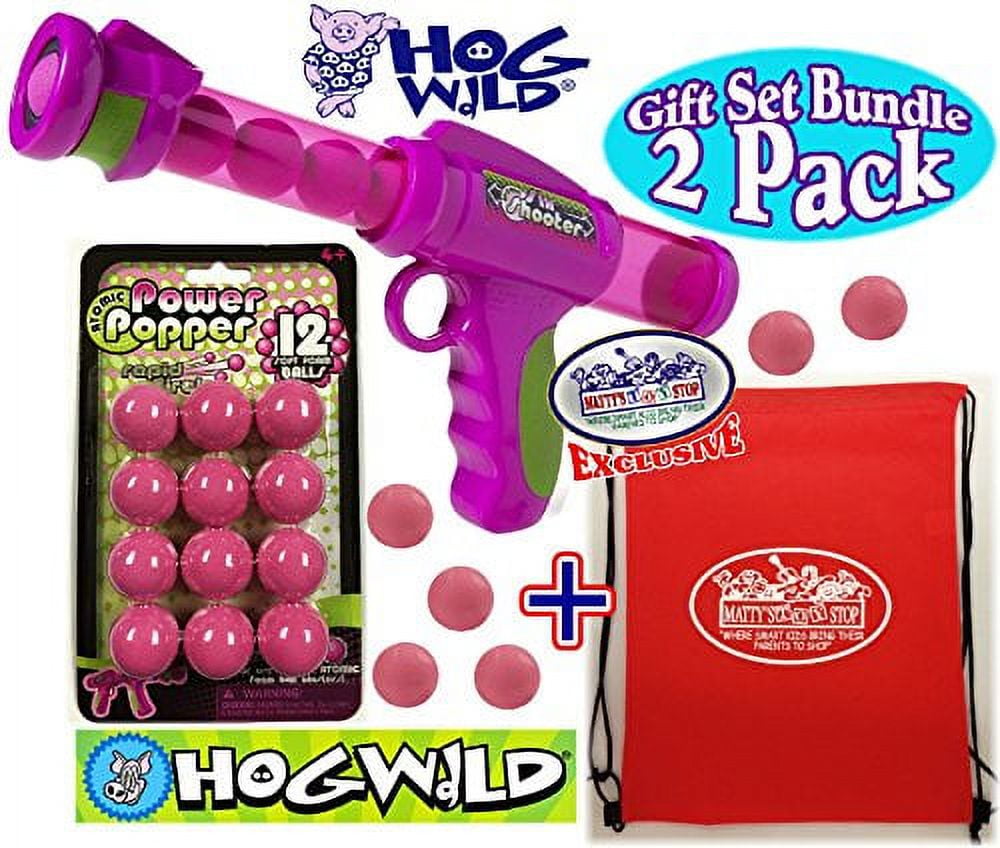 Hog Wild Atomic Six Shooter Pink Power Popper Pump Action Blaster, with ...