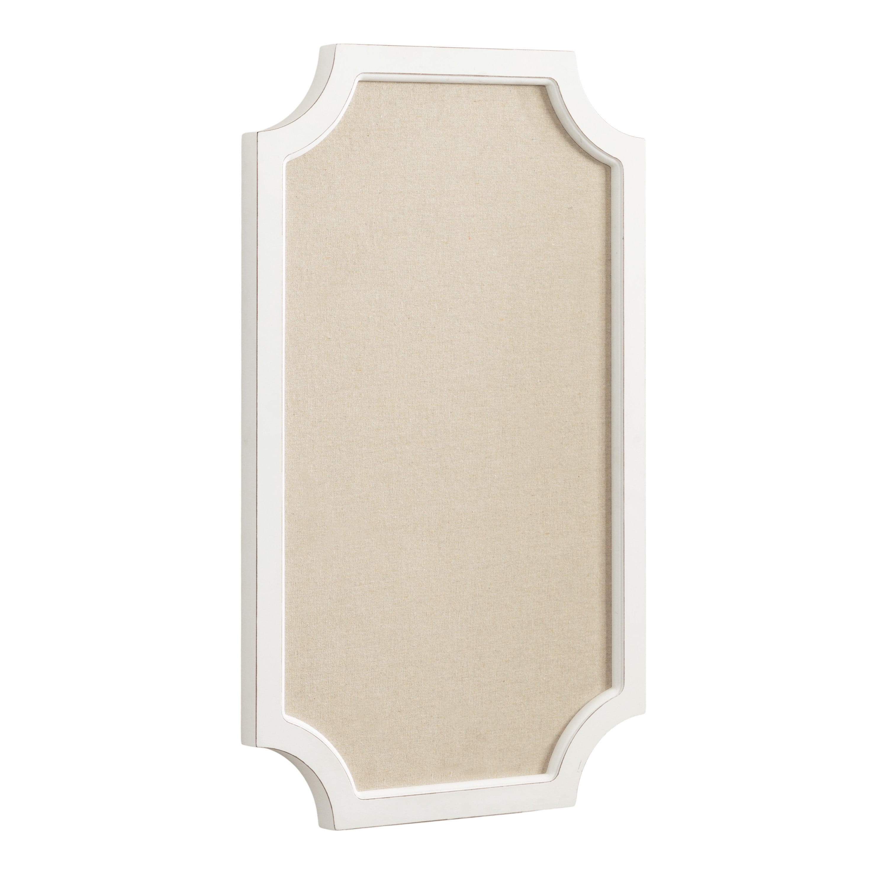 Hogan Framed Scalloped Decorative Wall Pinboard, White, 18 x 30, Rustic ...
