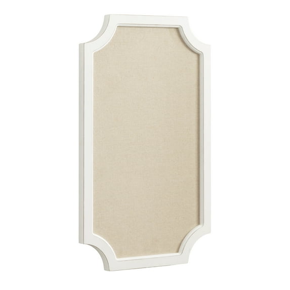 Hogan Framed Scalloped Decorative Wall Pinboard, White, 18 x 30, Rustic ...