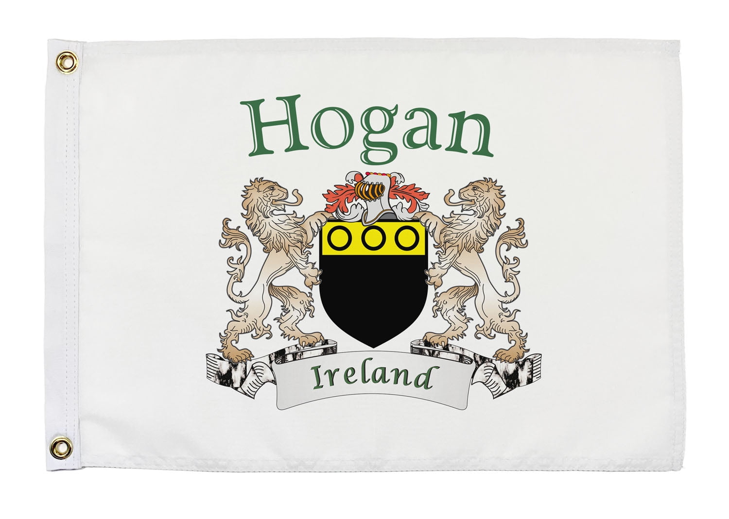 Hogan Irish Coat of Arms Small White Flag - 16"x10.5" inches - Walmart.com