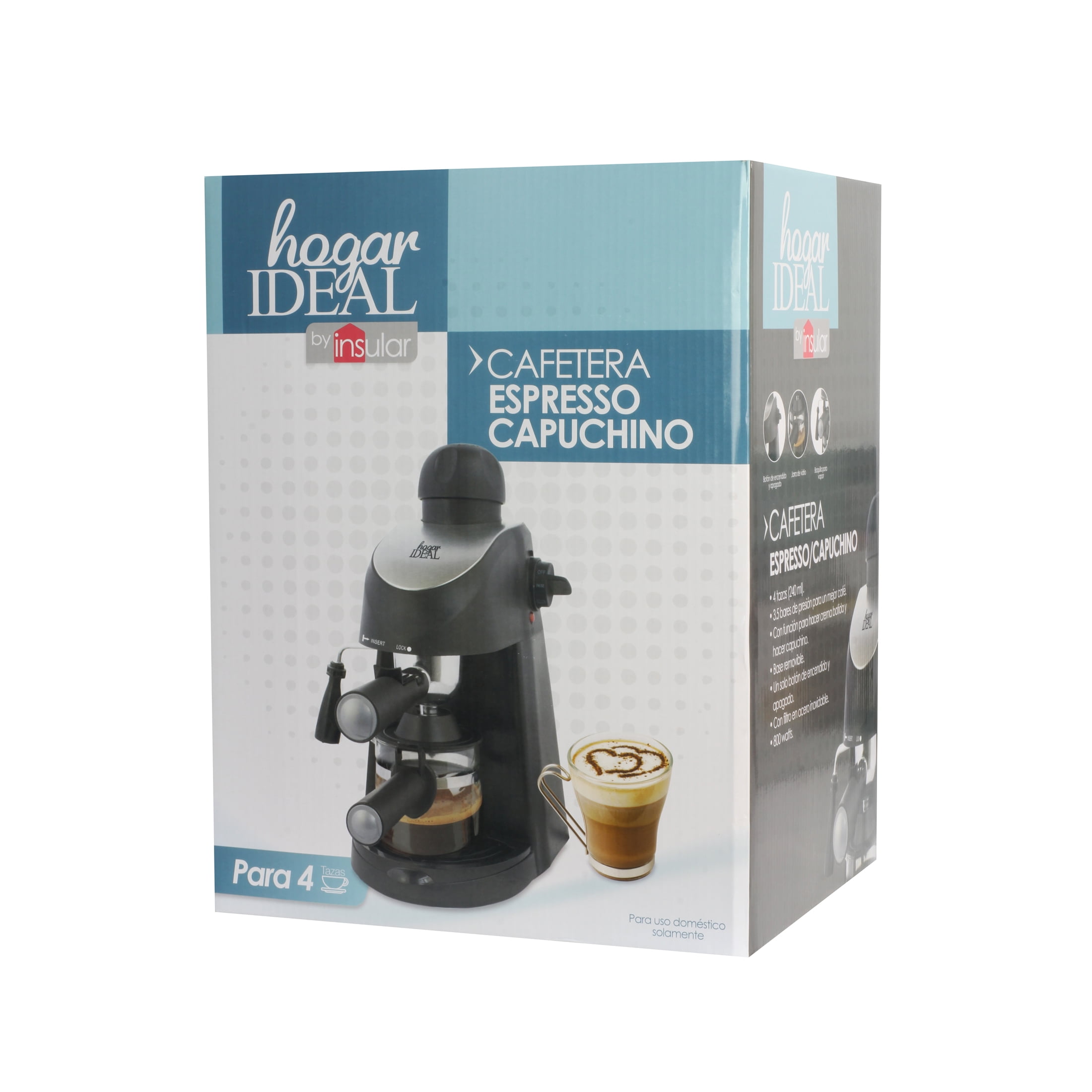 Hogar Ideal 4-Cup Cappuccino Espresso Maker Brand New - Walmart.com